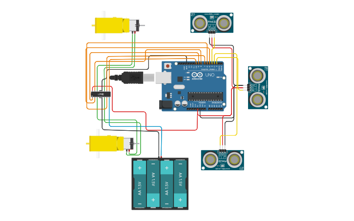 Circuit Design Obstacle Avoider Mobile Robot Tinkercad