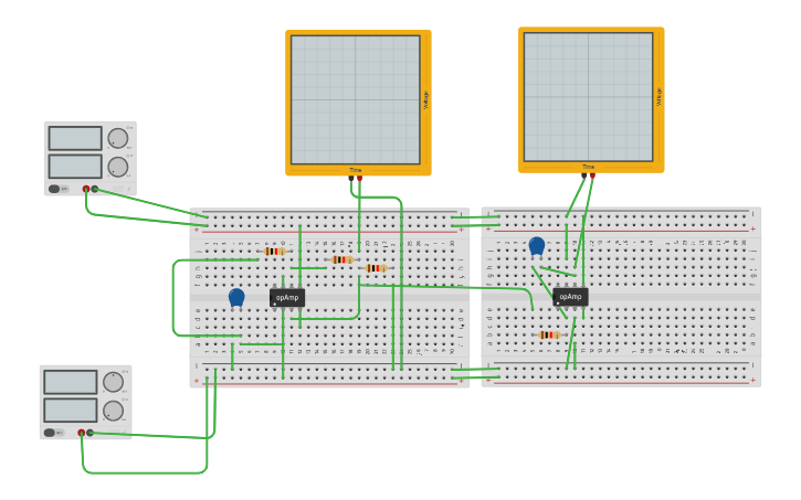 Circuit design Square and Triangular Generator - Tinkercad
