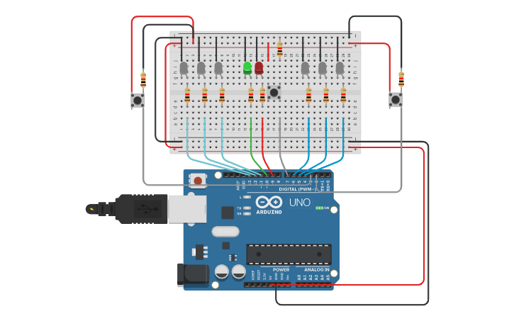 Circuit design Clicker - Tinkercad