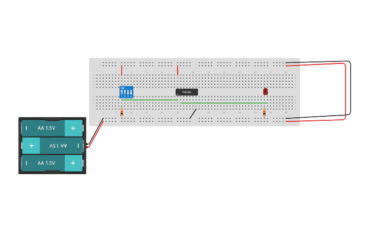 Circuit design COMPUERTA NOT | Tinkercad