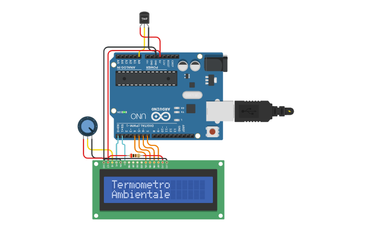 Circuit Design Termometro Tinkercad