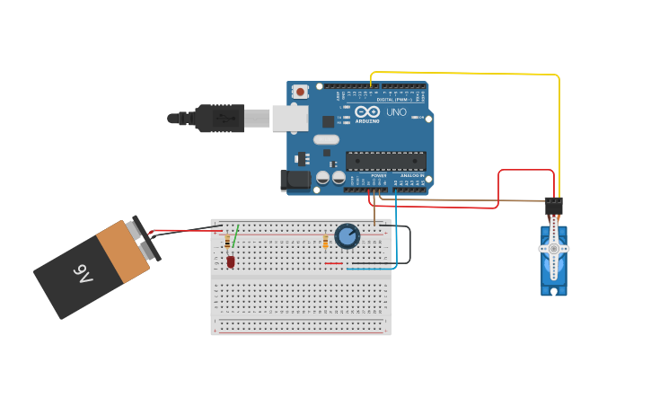Circuit design servo_potenciometro_arduino | Tinkercad