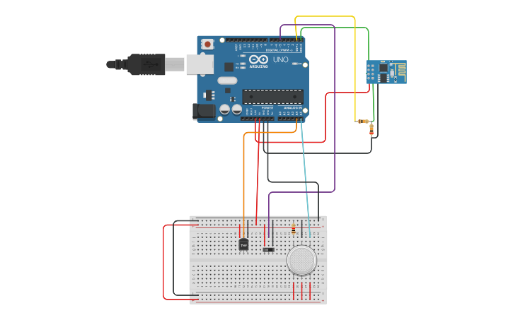 Circuit design Weather predicting system - Tinkercad