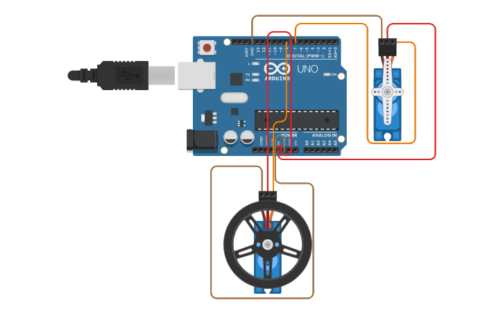 Circuit design Servo - Tinkercad