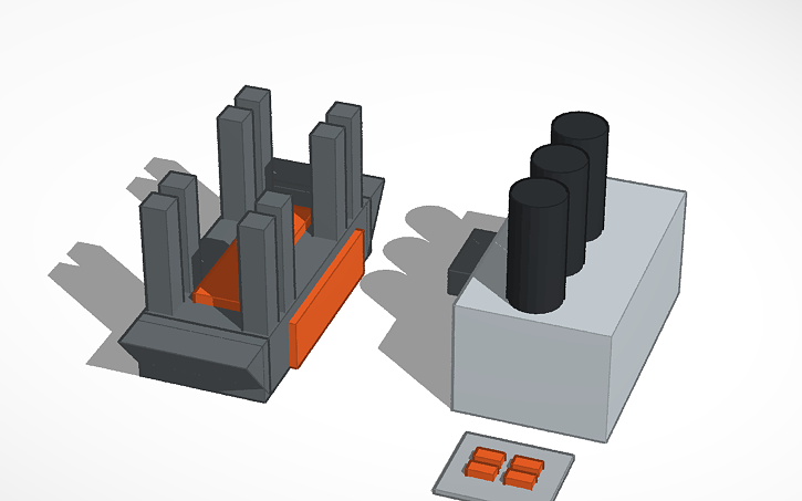 3D design battle of scarif: heavy cargo shuttle and refinery - Tinkercad