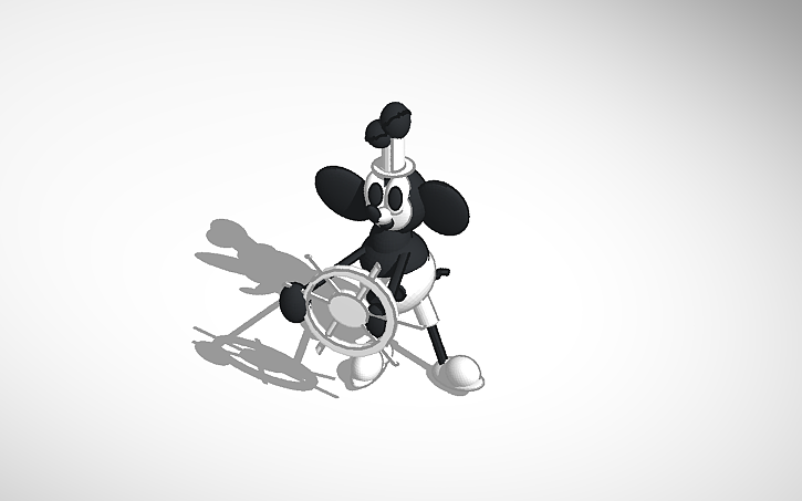 3D design 2D-3D Mickey Mouse by Walt Disney - Tinkercad