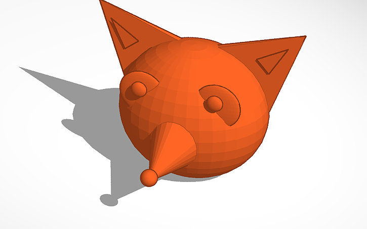 3D design Fox head - Tinkercad