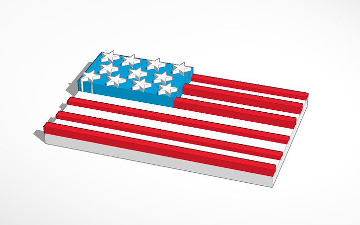 3D design american flag | Tinkercad