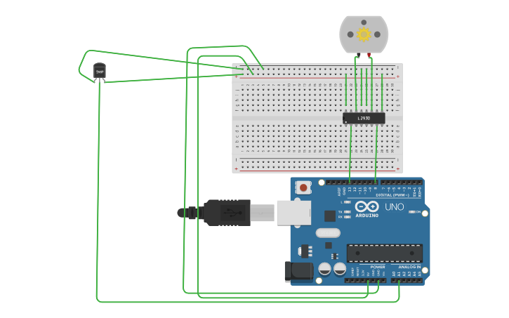 Circuit Design Automatic Fan Tinkercad