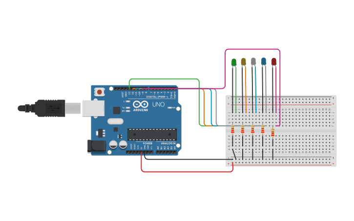 Circuit design Actividad 1 Sistemas Embebidos - Tinkercad