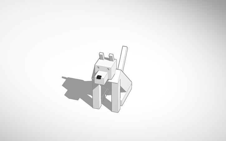 3D design Sitting Minecraft Dog - Tinkercad