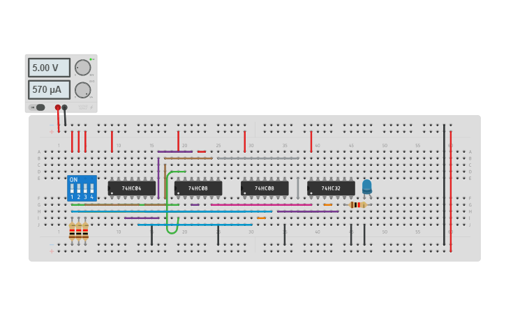 Circuit design compuertas logicas - Tinkercad