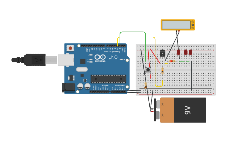 Circuit design LED with arduino UNO - Tinkercad
