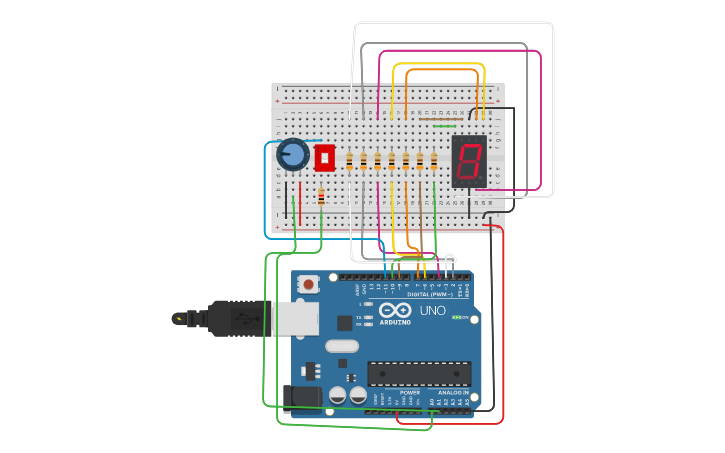 Circuit design 7 Segmenti | Tinkercad