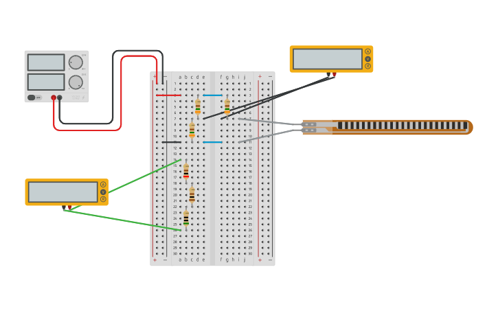 Circuit design Wheatstone Bridge - Tinkercad