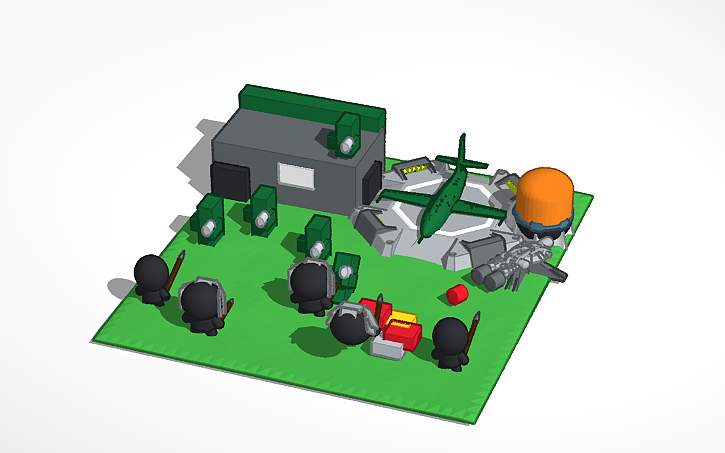 3D design army base attack | Tinkercad