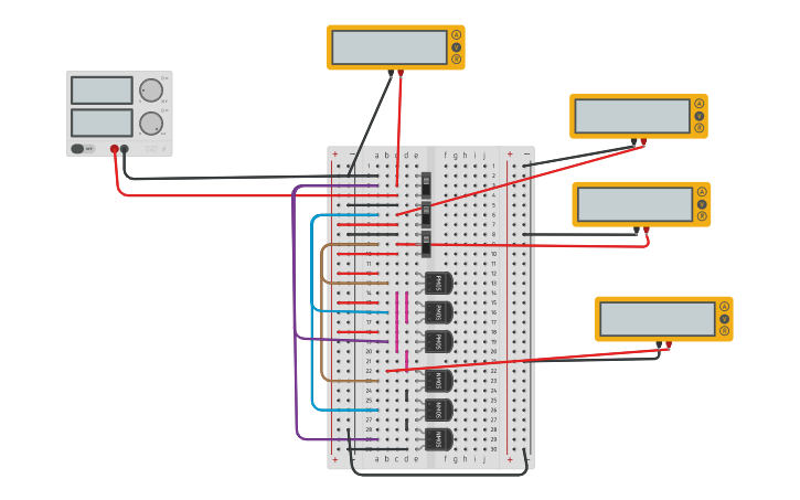 Circuit design NAND3 - Tinkercad