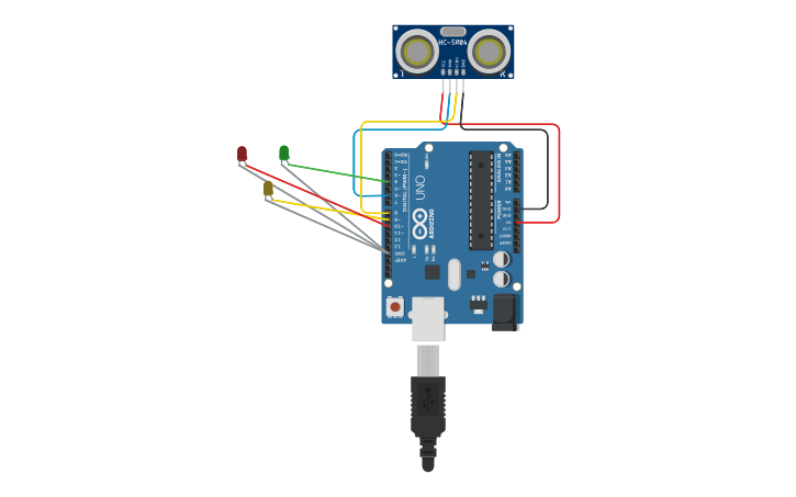 Circuit design Copy of HC-SR04_ALLAUIGAN | Tinkercad