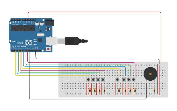 Circuit design Piano Player - Tinkercad