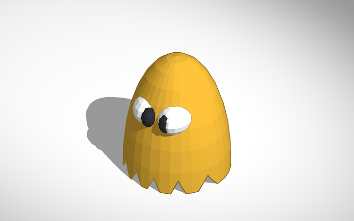 3D design weird pac-man ghost - Tinkercad