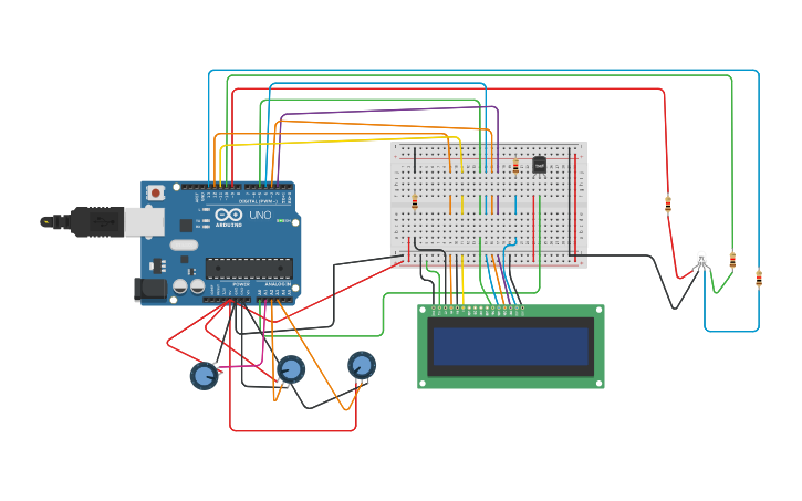 Circuit design water quality monitoring in aquaculture - Tinkercad
