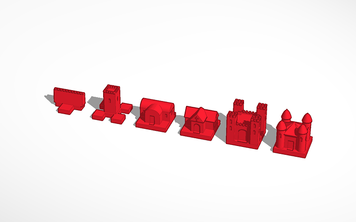 3D design Castle Building #Chess Set | Tinkercad
