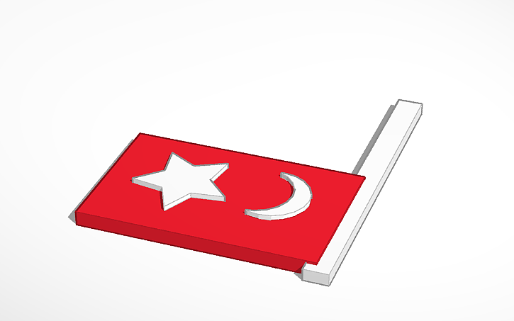 3D design Türk bayrağı | Tinkercad