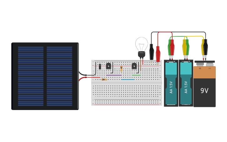 Circuit design CIRCUITO DE PANEL SOLAR CON LAMPARA - DETECTOR DE LUZ ...