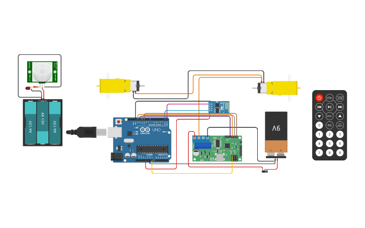 Circuit Design Arduino Car Tinkercad