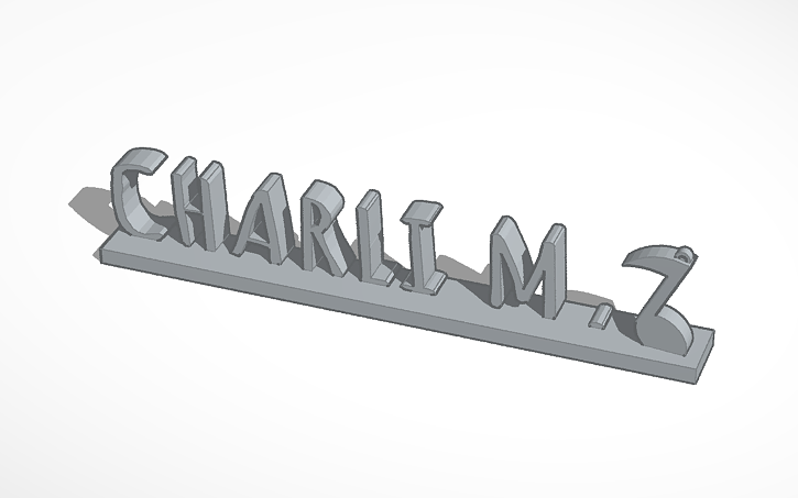3D design Charli Martin-Nameplate - Tinkercad