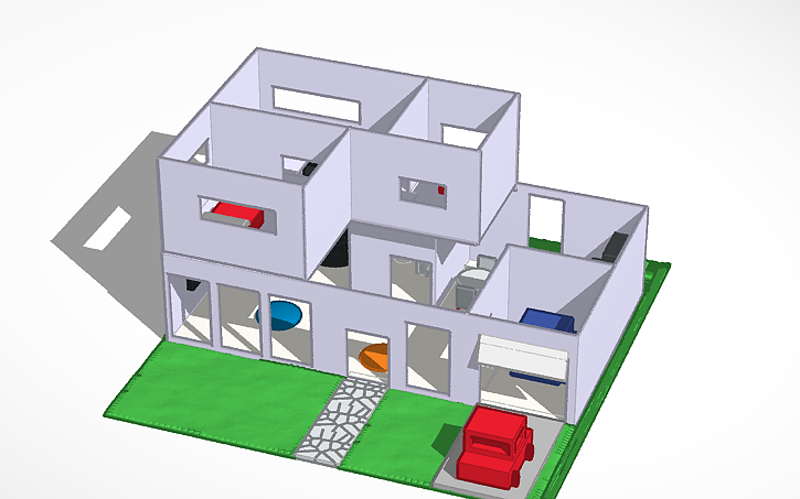 3D design house and floor plan - Tinkercad