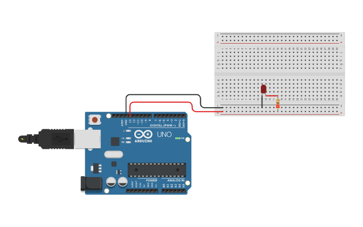 Circuit design Blinking LED - Tinkercad