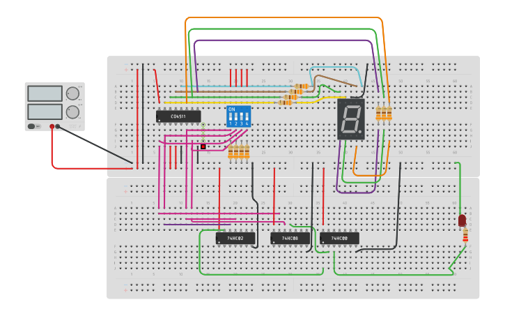 Circuit Design Contador 0 9 7 Segmentos Cd4511 Tinkercad