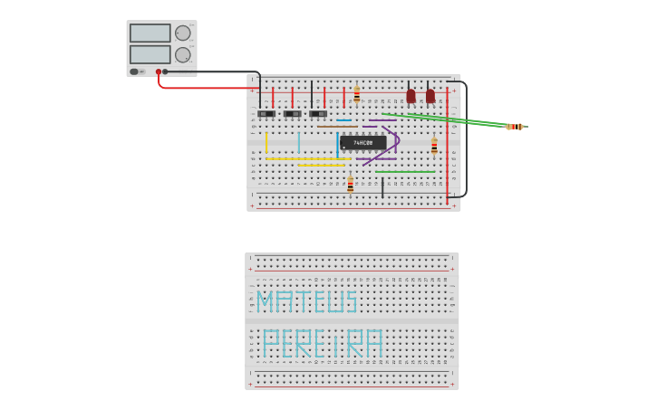 Circuit design Flip Flop RS com clock-Mateus Henrique Pereira | Tinkercad