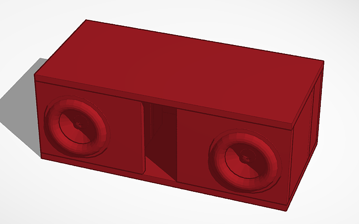 3D design skar ix 10 ported sub box - Tinkercad