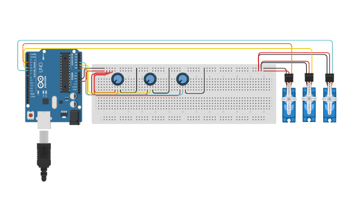 Circuit Design Servo Motor X Potentiometer Practical Tinkercad