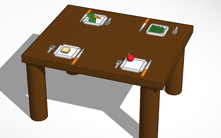 3D design dining table - Tinkercad
