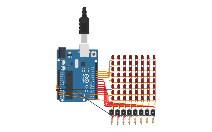 Circuit design MATRIZ 8X8 - Tinkercad