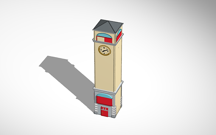3D design Tilted Towers Clock Tower Fortnite | Tinkercad