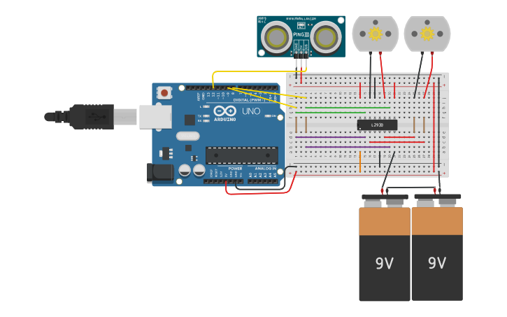 Circuit design Door Automation System ( Sliding Door ) - Tinkercad