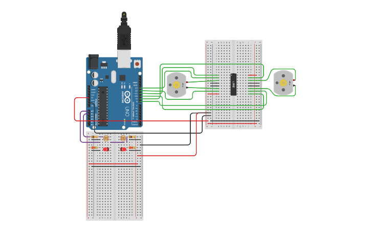 Circuit design Line Follower Digital - Tinkercad