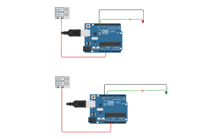 Circuit design Circuito con 2 led | Tinkercad