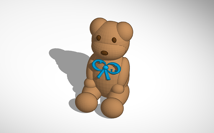 3D design teddy bear - Tinkercad