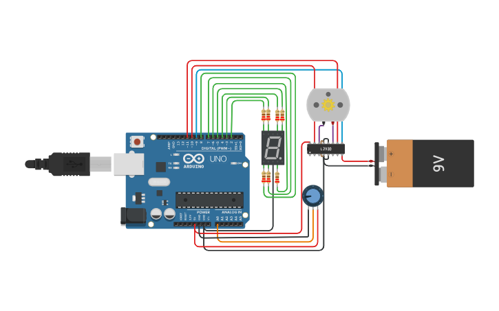 Circuit Design Pot Display Motor Tinkercad