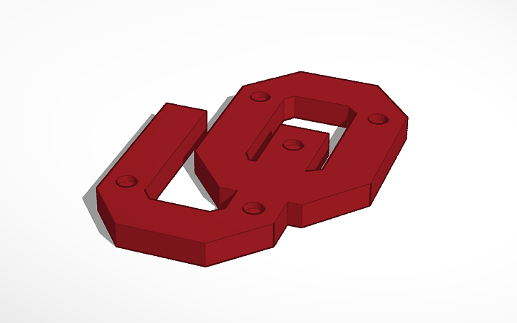 3D design OU Logo Magnet - Tinkercad