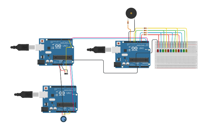 Circuit design Christmas Lights | Tinkercad