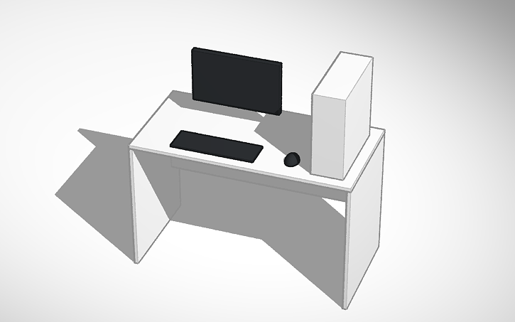 3D design Mesa de PC - Tinkercad