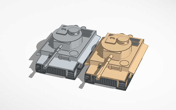 3D design tank Tiger - Tinkercad