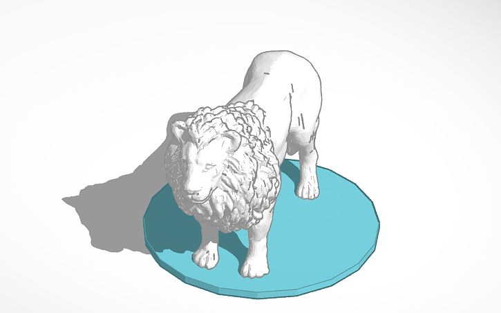 3D design Lion Wild Gamepiece - Tinkercad