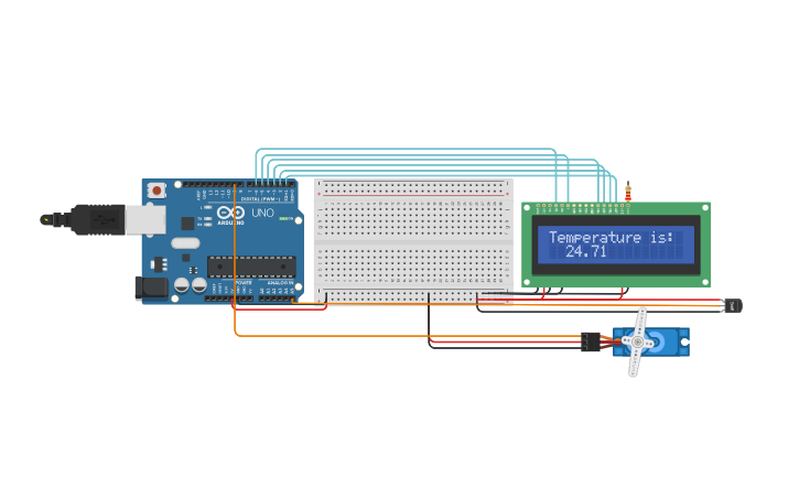 Circuit Design Temperature Based Door Lock Test 1 Tinkercad
